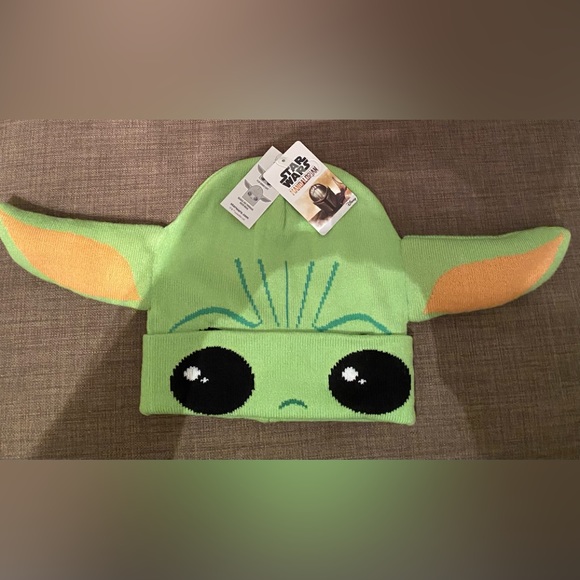 Disney | Accessories | Star Wars Mandalorian Baby Yoda Flipdown Beanie ...